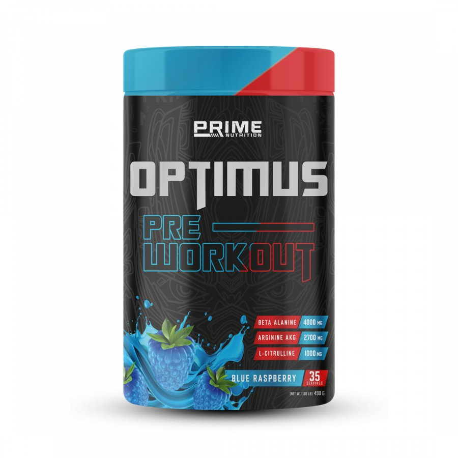Prime Nutrition Optimus Pre-Workout 490 gram Blue Raspberry